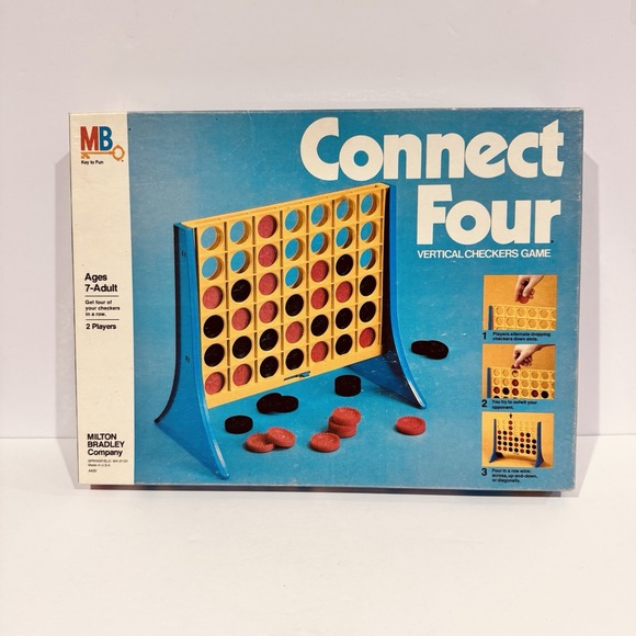 Milton Bradley | Games | Vintage Connect Four Vertical Checkers ...
